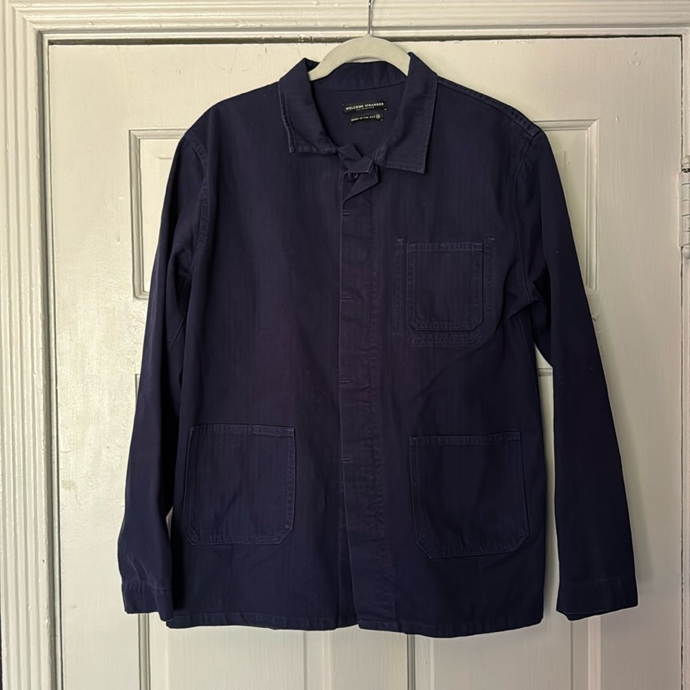 Men’s Blue Chore Jacket, Ripstop Material, Size Medium - Gem